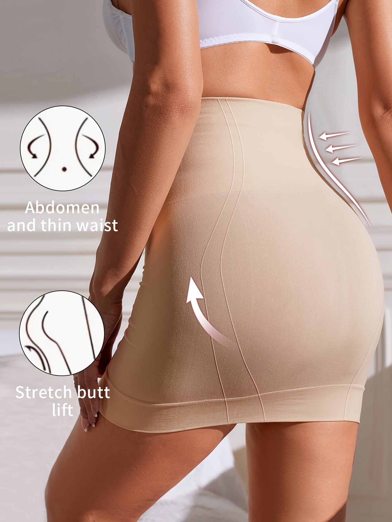 seamless high waist tummy control shapewear skirt breathable Temu United Kingdom