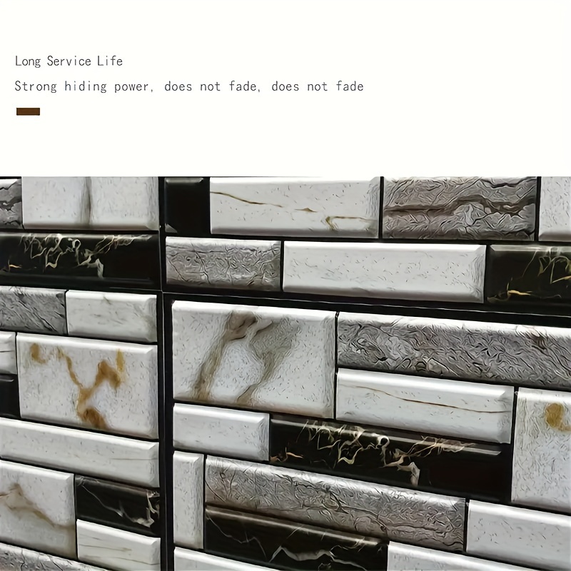 3d Brick Pattern Pvc Wall Sticker Waterproof Self - Temu Canada