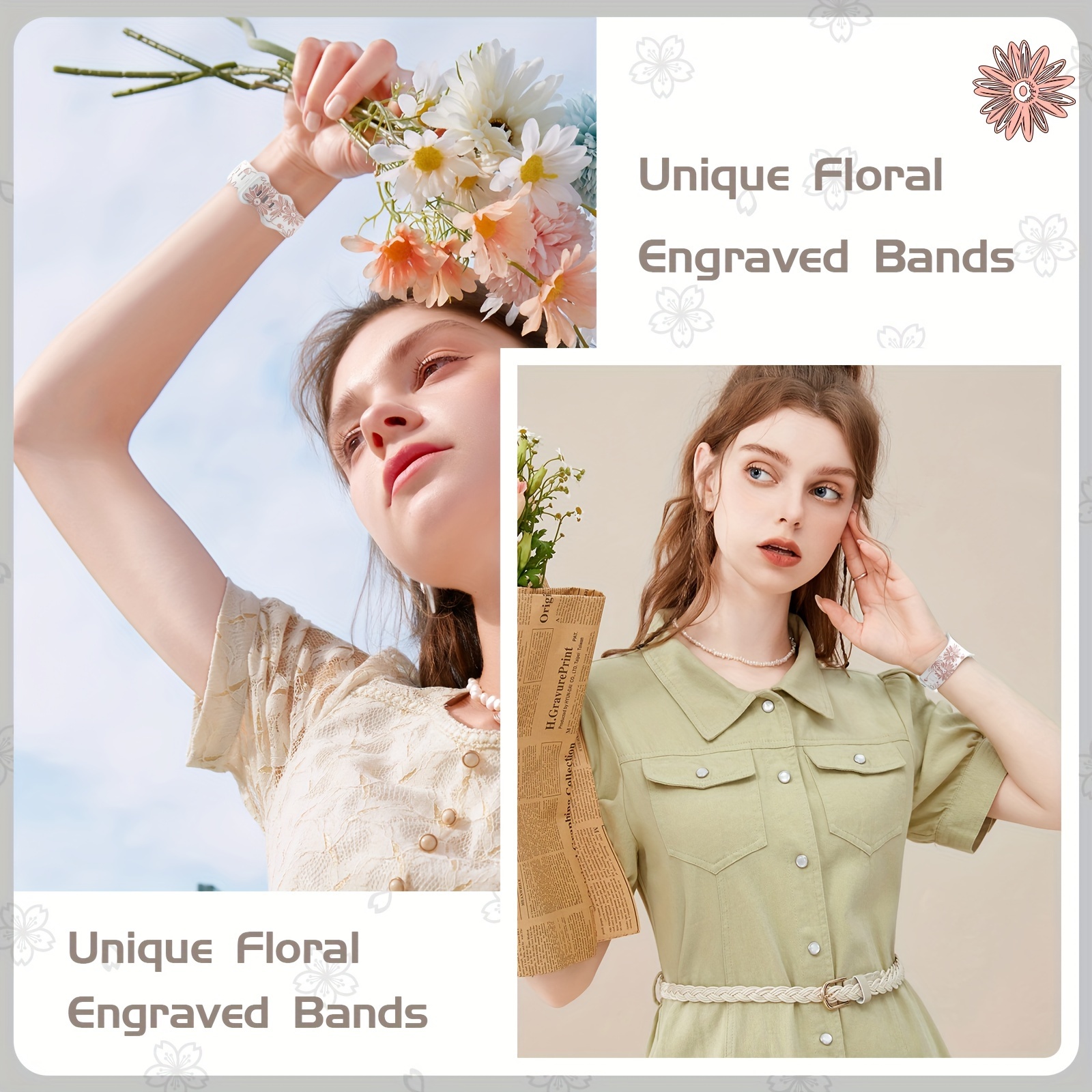 Cute Fancy Engraved Bands Compatible Iwatch Band Women Soft - Temu ...