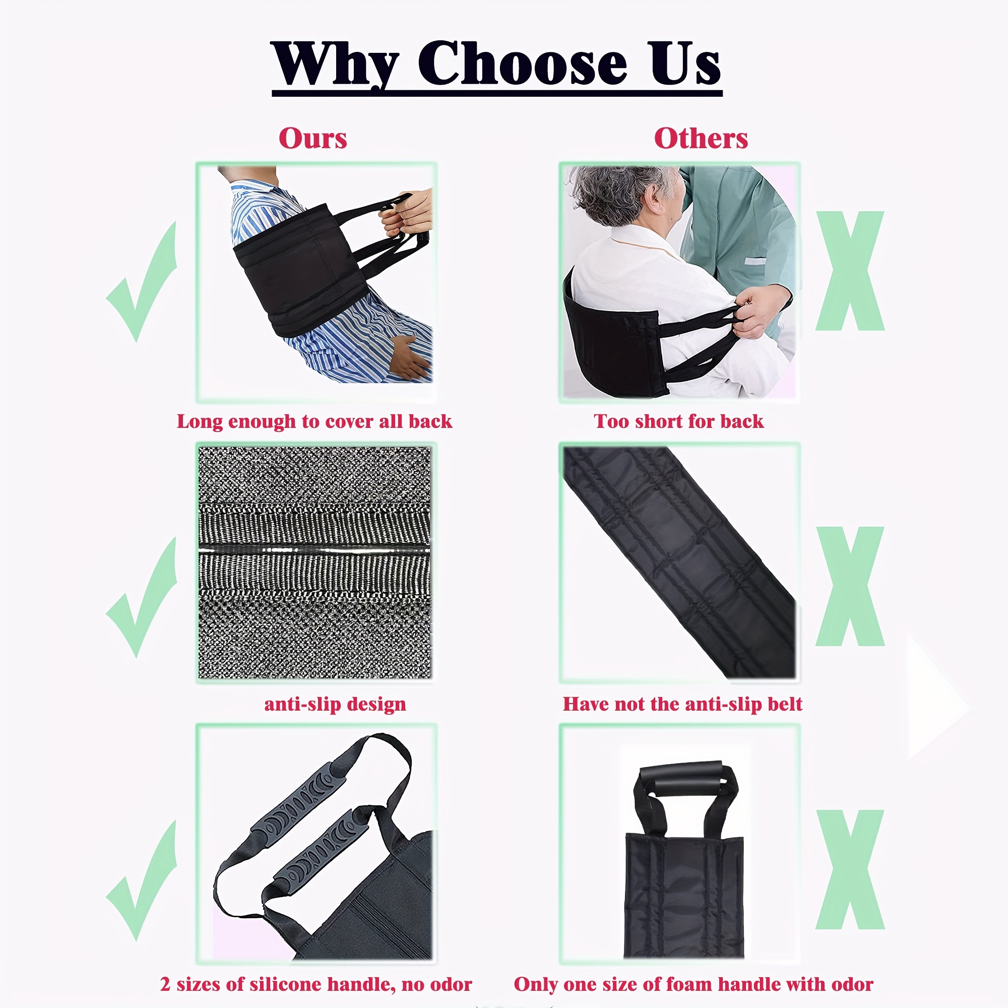 Transfer Sling Padded Assist Gait Belt Heavy Duty Patient - Temu