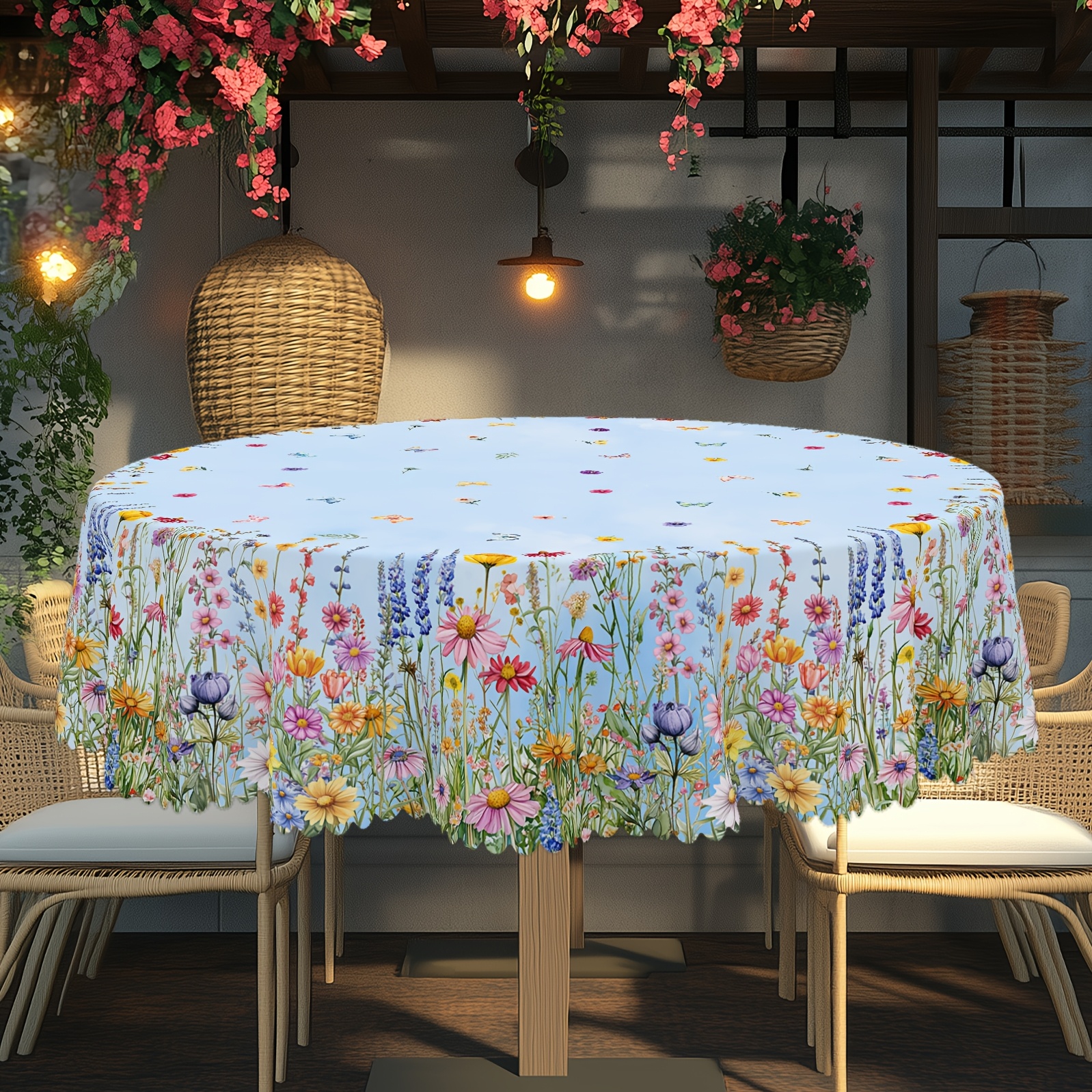 round tablecloths sold on Temu United States