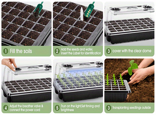 Seedling Starter Trays Full Spectrum Led Grow Light Bars 80 - Temu ...