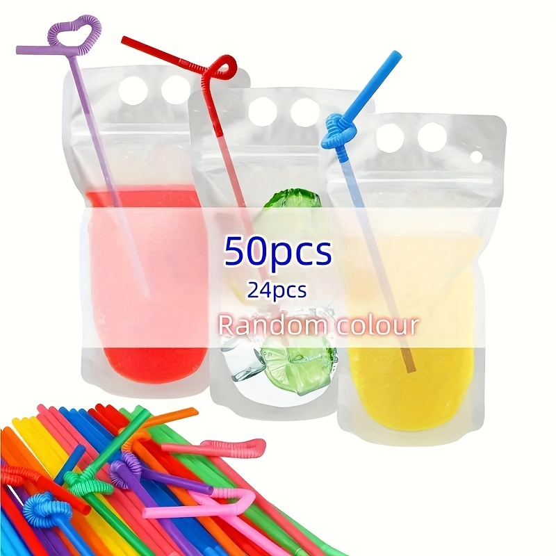 Portable Freezable Beverage Bags Straw Holes Reusable Drink - Temu