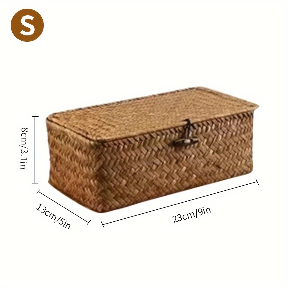 Handwoven Seagrass Wicker Baskets Shelf Baskets Storage Bin - Temu ...