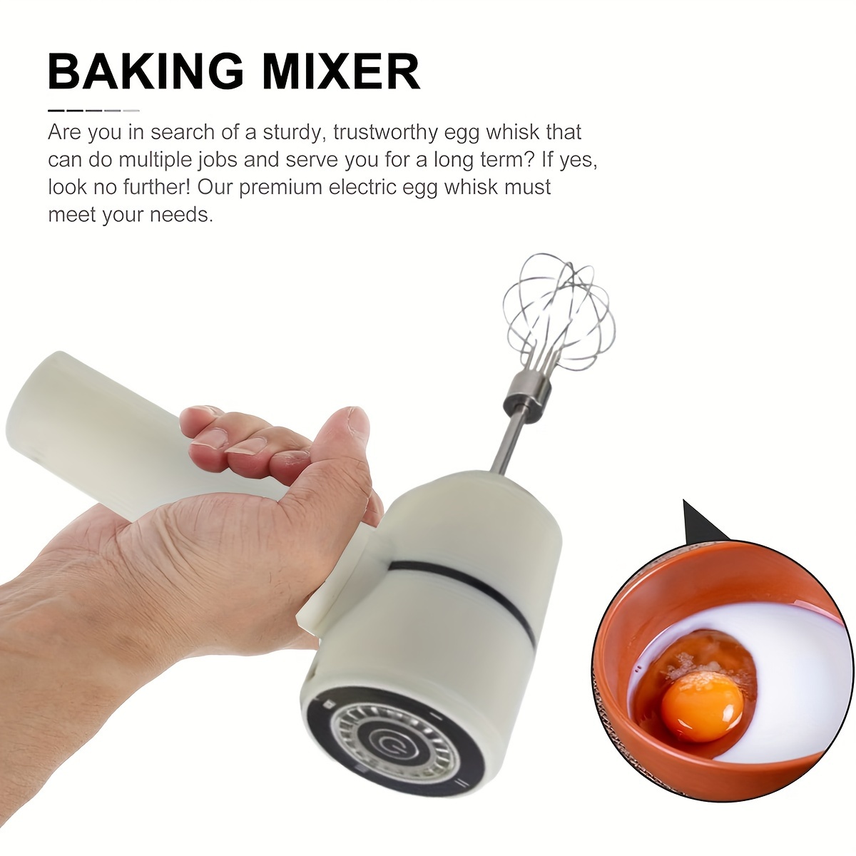 cordless hand mixer electric whisk usb rechargeable handheld Temu Canada