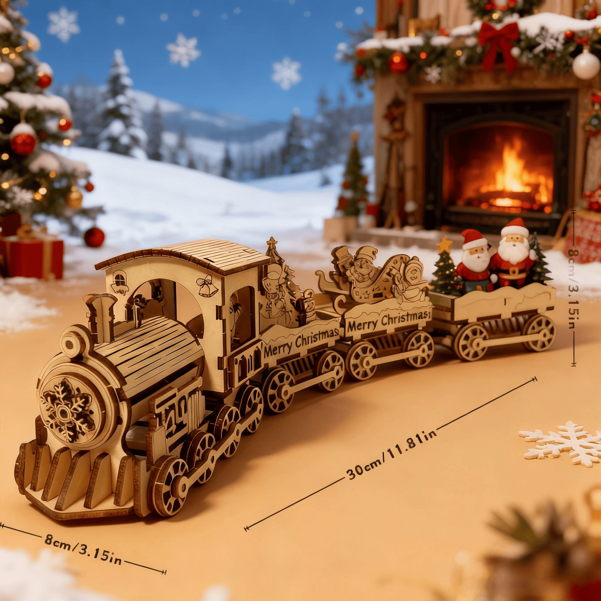 wooden model train sold on Temu United States