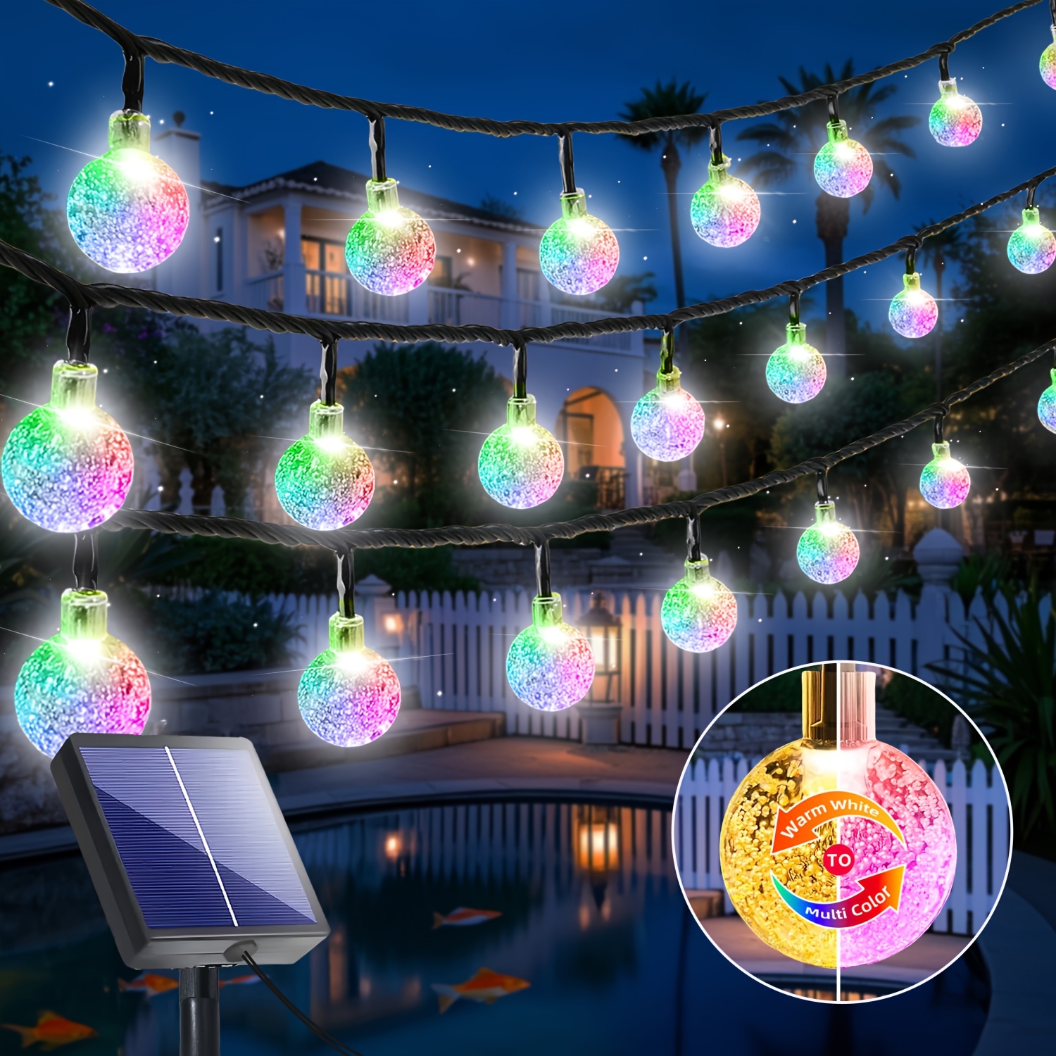 outdoor solar lights sold on Temu United States