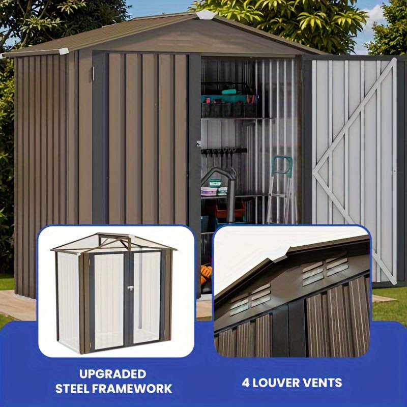 outdoor storage shed heavy duty metal tool sheds - Temu
