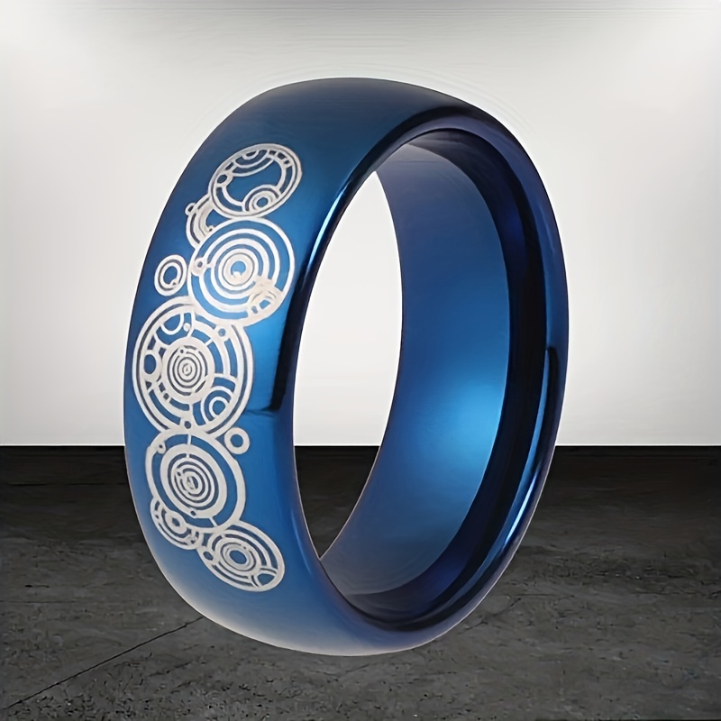 Fashion Stainless Steel Ring Men's Simple Pattern Ring - Temu United ...