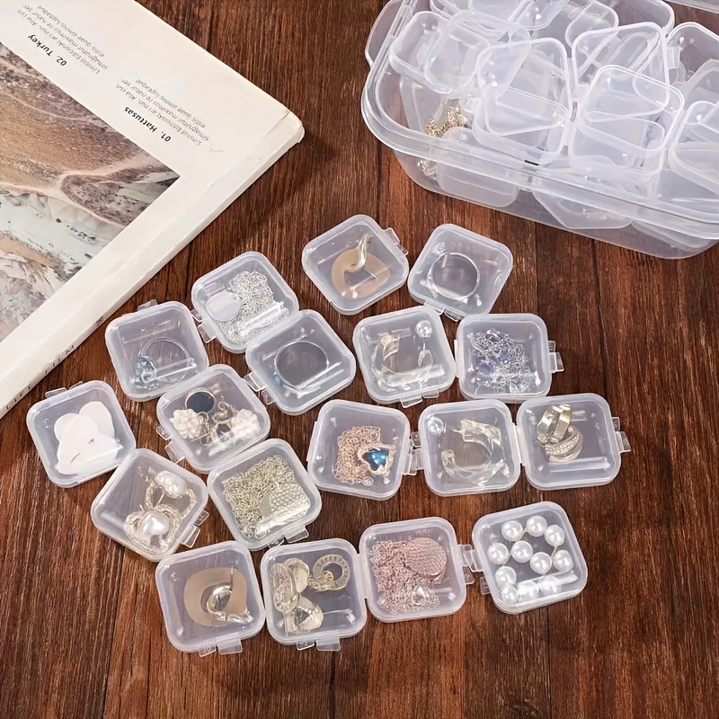 Mini Clear Plastic Storage Containers Lids Perfect Jewelry - Temu