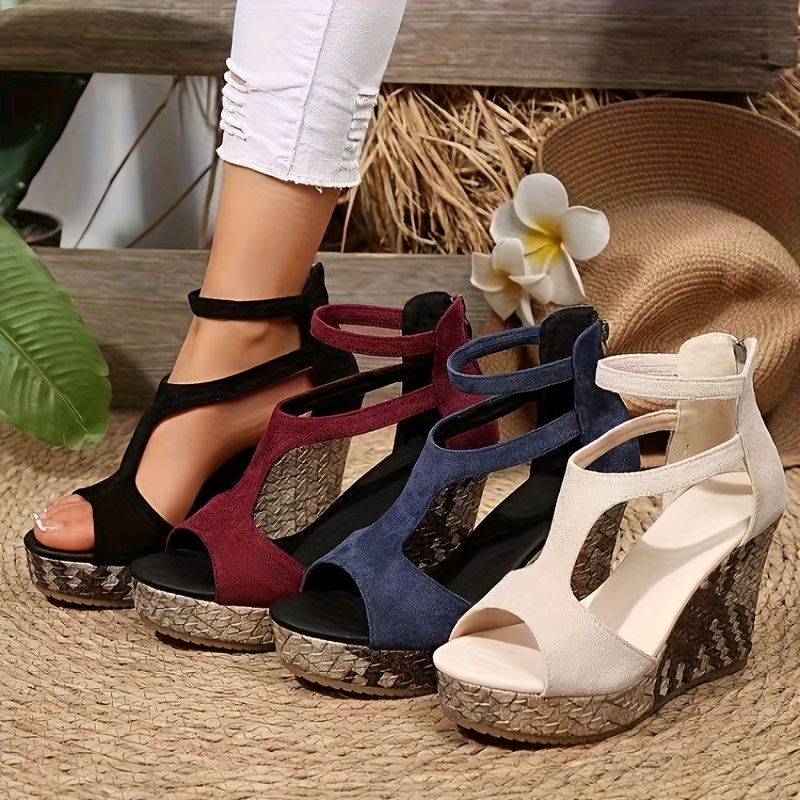 Navy Blue Dressy Wedges
