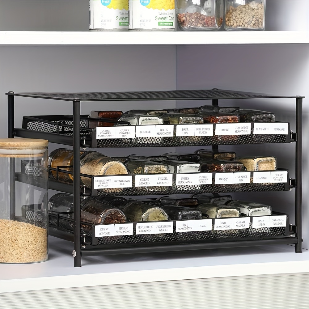 Spice Rack Countertop 3 Tiers Drawer Type Storage Holder - Temu United ...