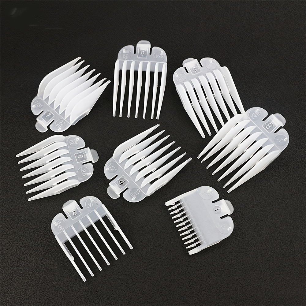 8-piece Professional Hair Clipper Guide Comb Set For 1.5inch*1.77inch - Durable Abs Snap-on ...