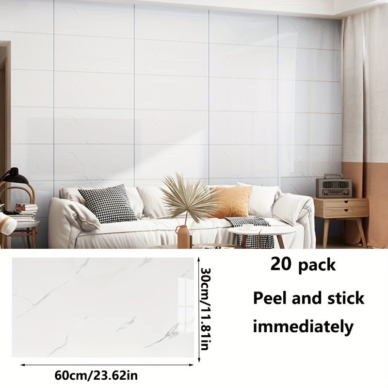 3d Imitation Marble Pattern Wall Sticker Waterproof Self - Temu Canada