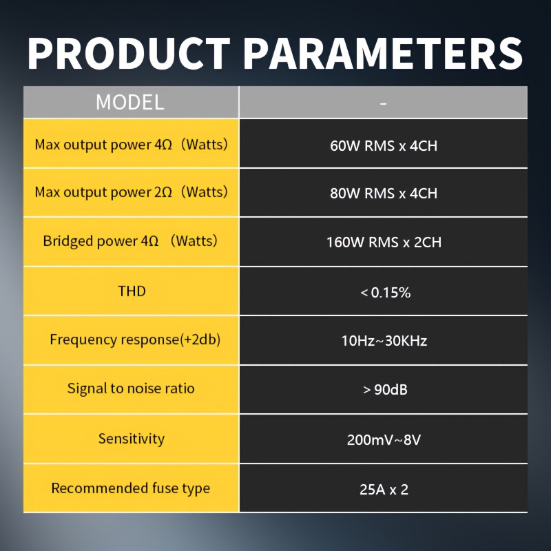 4 Channels Ab Class 12v Car Amplifier Vehicle Amplifier Max - Temu