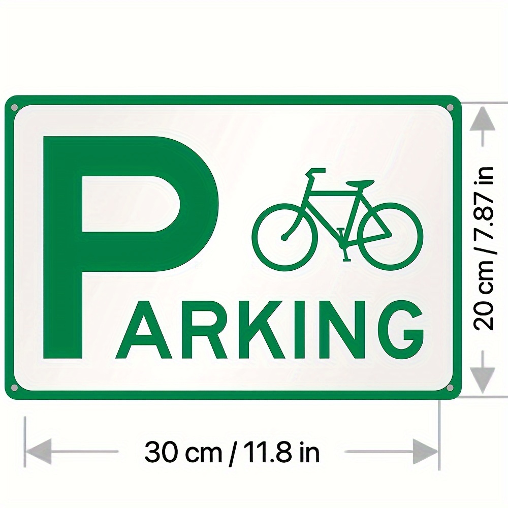 7.87x11.81inch Outdoor Bicycle Parking Sign - Iron Material, Wall ...