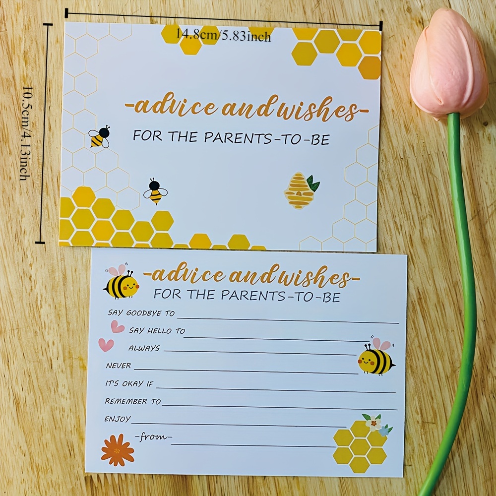 25 Pack Bee-themed Baby Shower Advice And Cards For New Parents ...