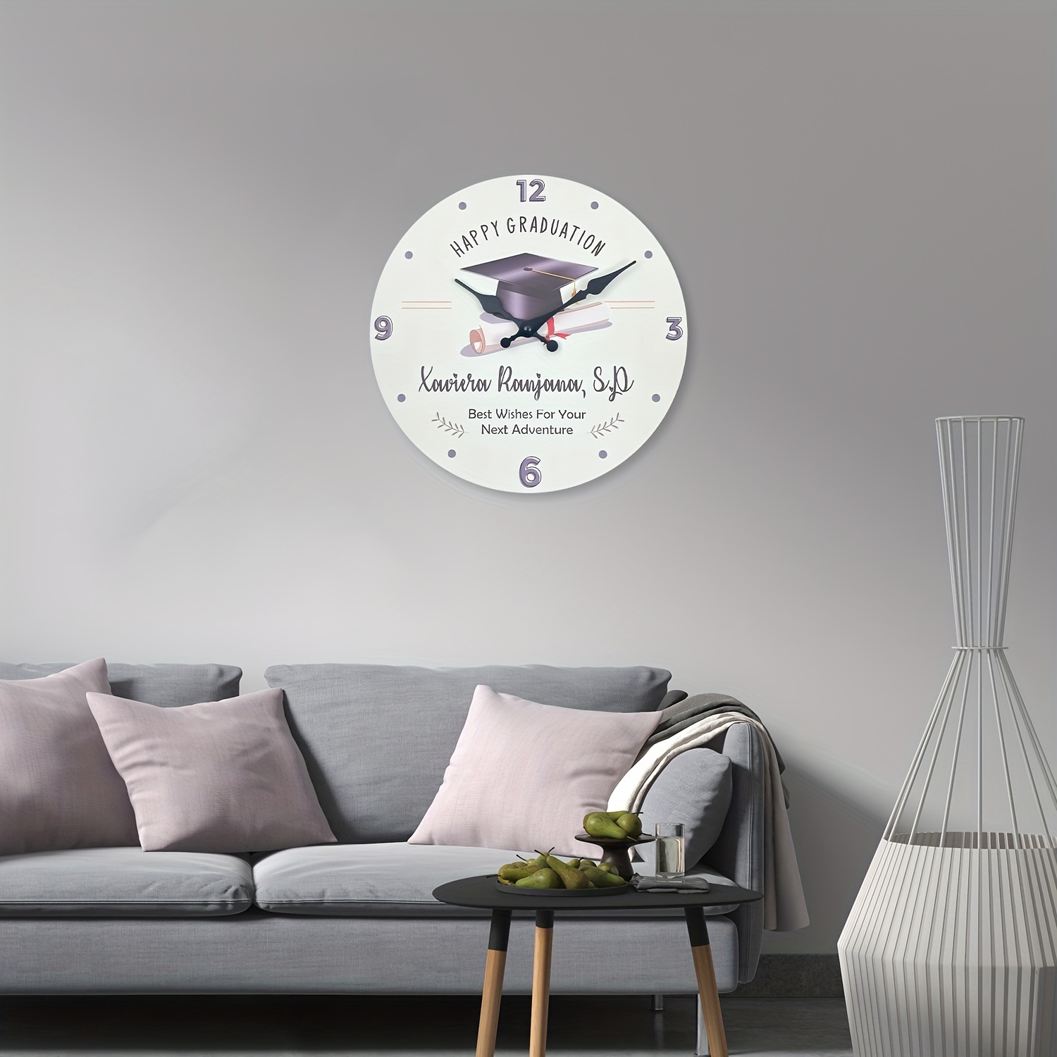 1pc 12-inch Graduation Season Wooden Density Board Veneer Wall Clock ...