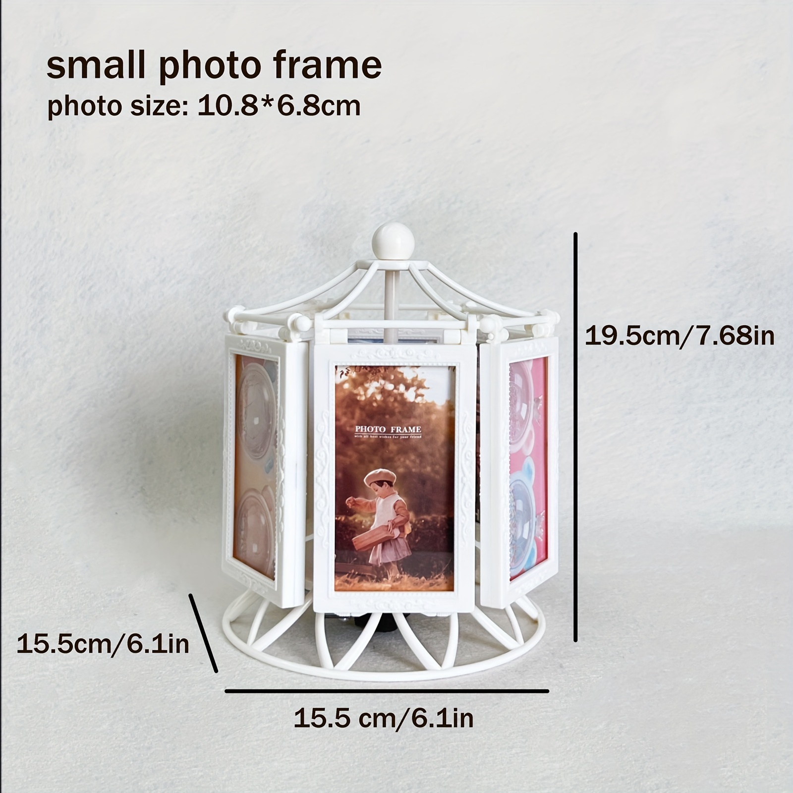 1pc Vintage Style Rotating Music Carousel Photo Frame - Classic Design ...