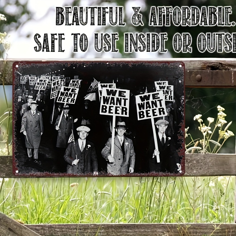 Metal Tin Sign Vintage Want Beer Protest Retro Iron Wall Art - Temu