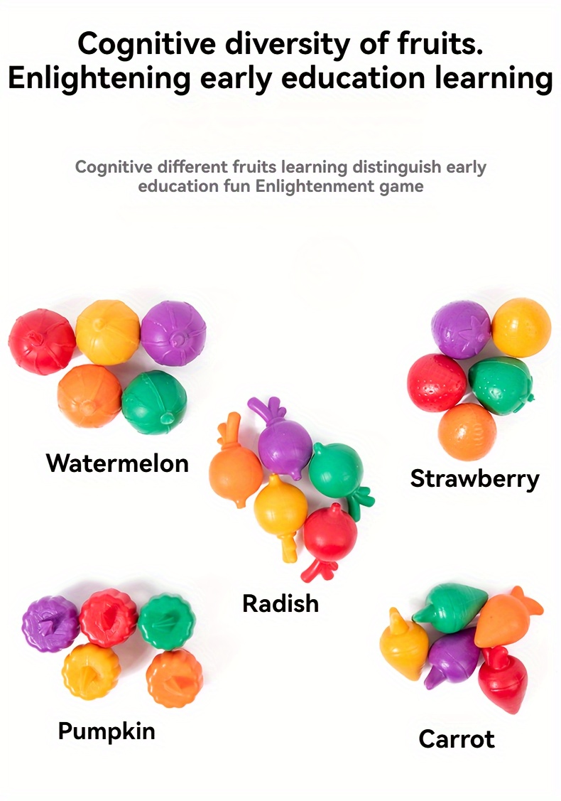 Montessori Bead Sorting Toy For Youngsters 3-6 Years - Vegetable ...