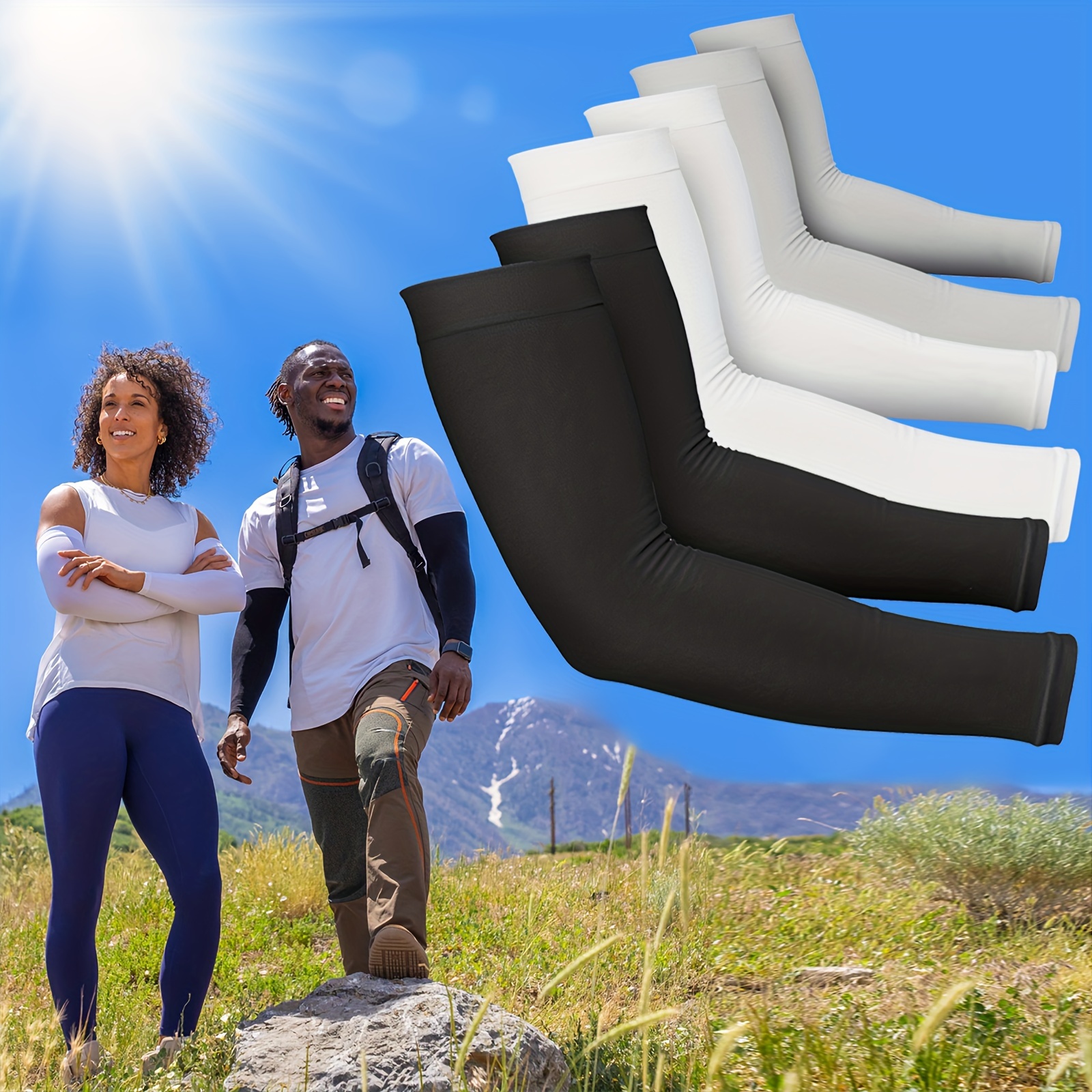 sun protection sleeves uv protection cooling sleeves arm sleeves men women sports sun sleeves with thumb hole for driving golfing fishing cycling hiking doing sports temu Temu