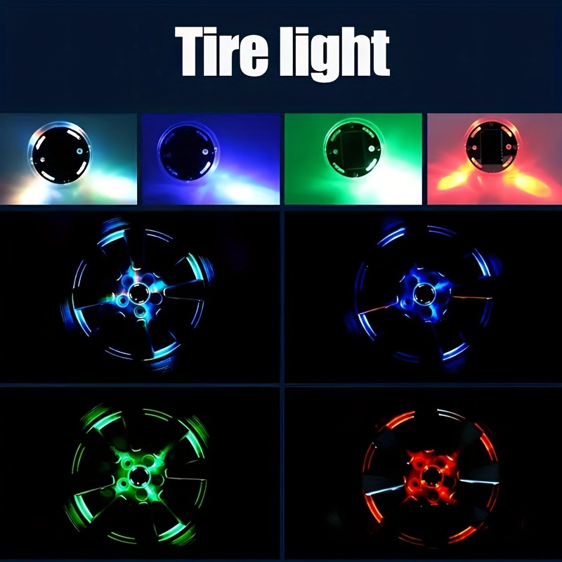 Solar-powered Led Hubcap Lights - Color-changing Wheel Decorative Night ...