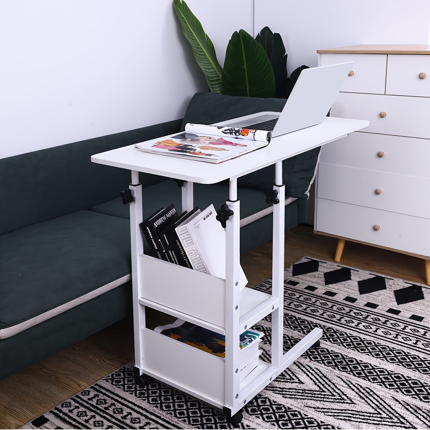 Home Office Desk With Drawer Standing Desk Adjustable Height, Moveable ...