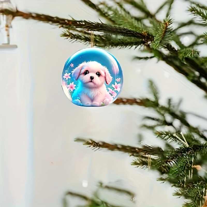Acrylic Flat Blue Cute Animal Holiday Decoration Tree - Temu Canada