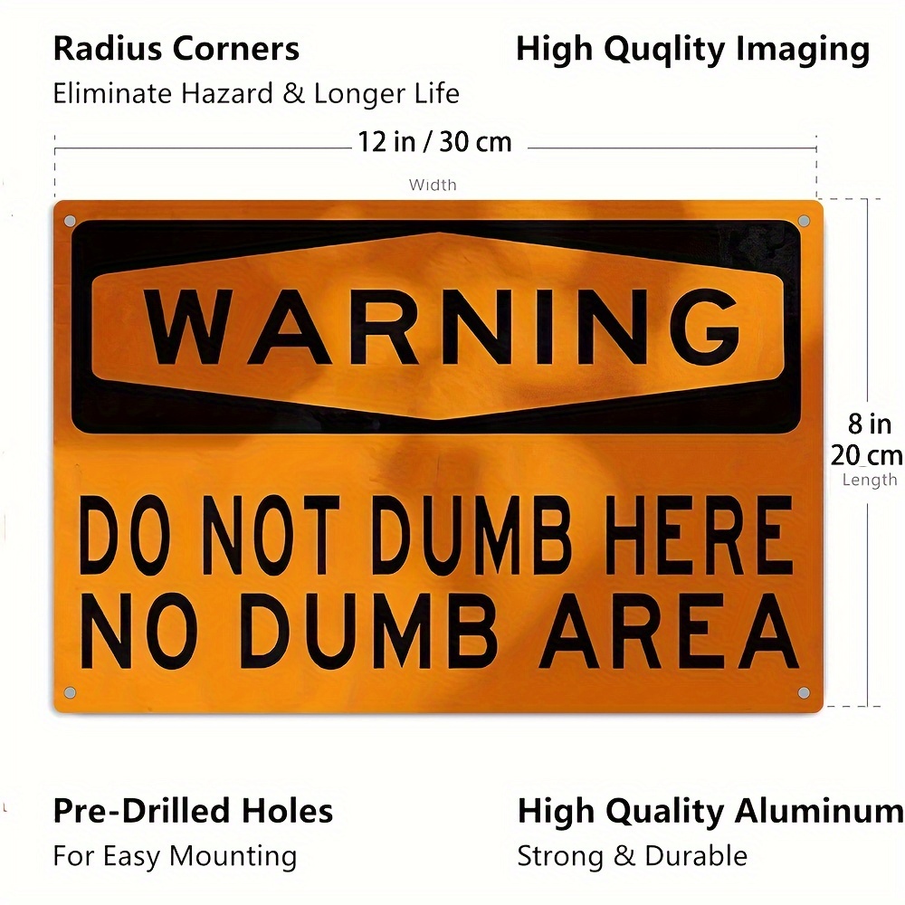 funny ' not dumb ' aluminum sign sarcastic garage workshop - Temu Canada