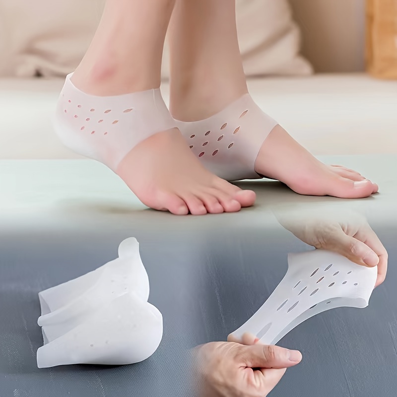1pair Height Increasing Insoles Unisex Silicone Heel Socks Comfortable Gel Heel Covers