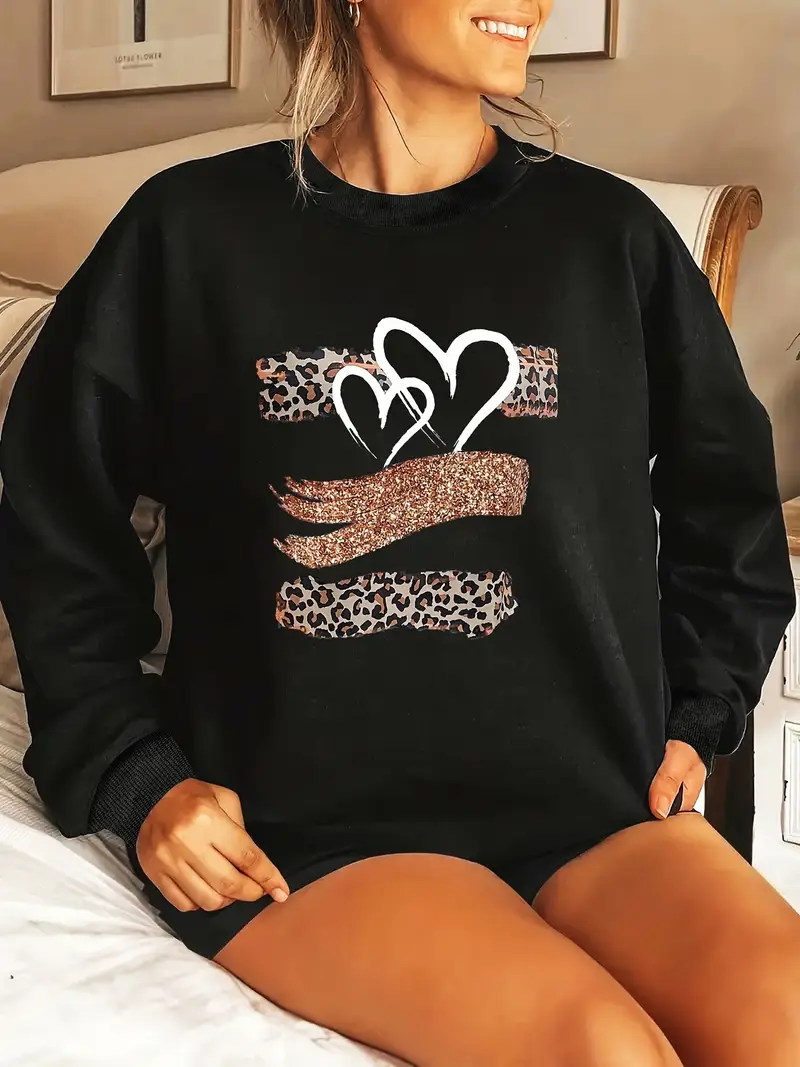 Graphic Print Sweatshirt Plus Size Crew Neck Casual Temu Australia