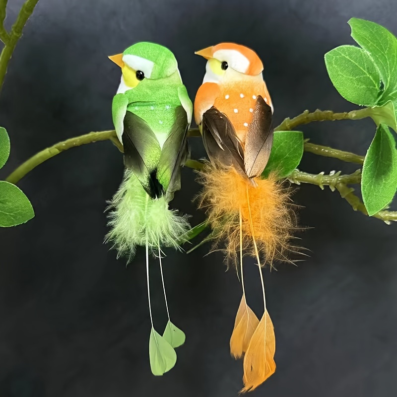 Lifelike Faux Bird Fluffy Feathers Outdoor Garden Decor No - Temu