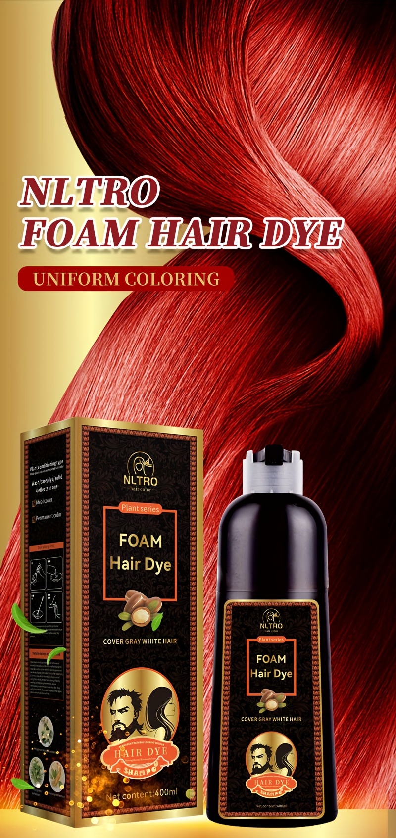 Instant Black Hair Dye Shampoo Covers White Enhances Color - Temu