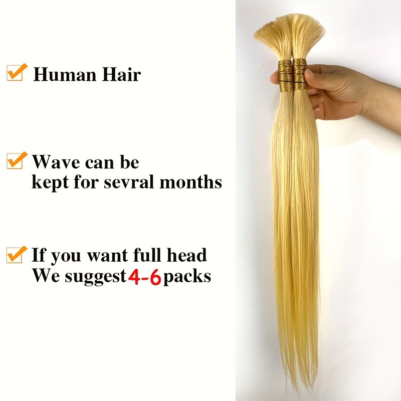 Straight Human Hair Braiding Hair Braids Hair No Human - Temu