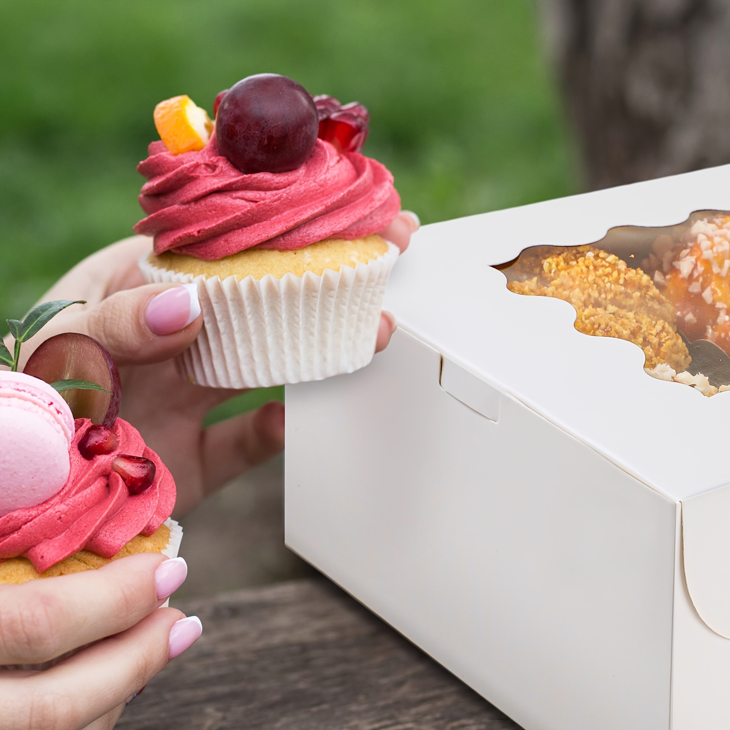 White Bakery Boxes Cake Boxes Window Cookie Boxes - Temu