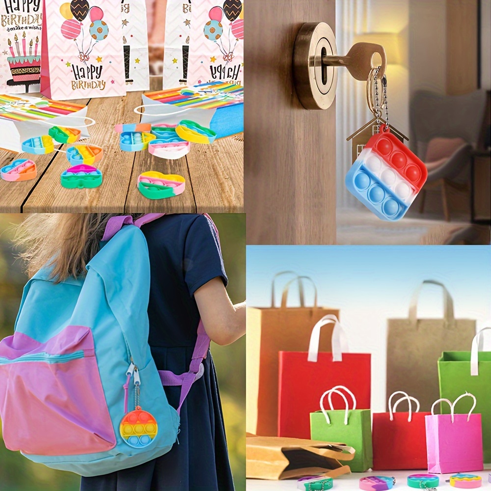 Party Favors Pop Fidget Keychain Mini Fidget Toys Birthday - Temu Canada