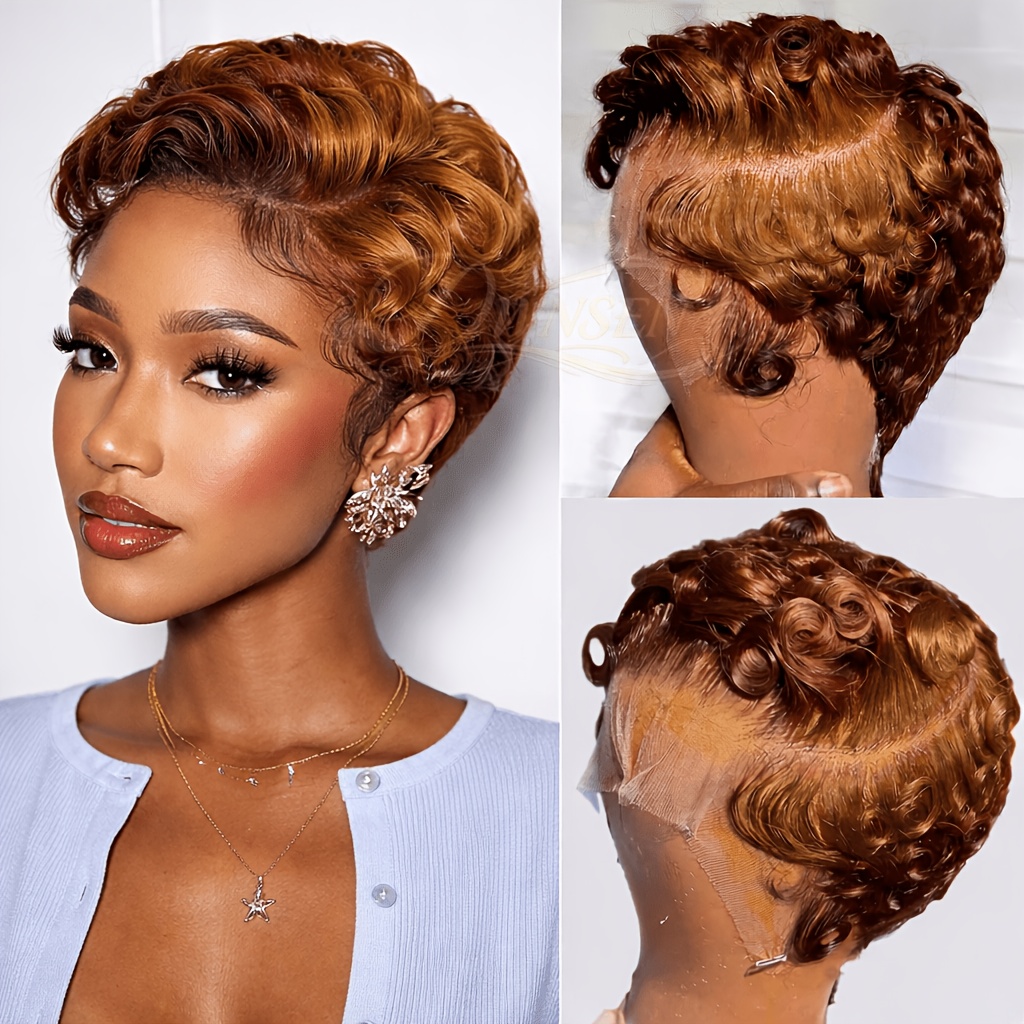 short human hair wig sold on Temu United States