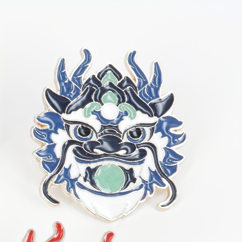 New Year Design Dragon Head Pattern Brooch Cartoon Enamel - Temu United ...