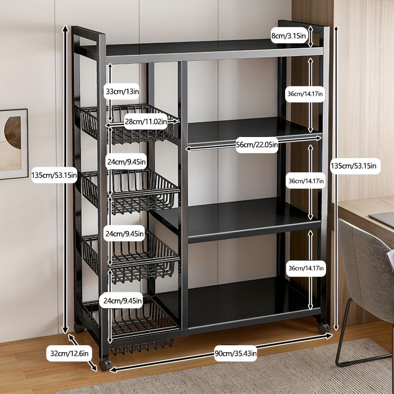 versatile metal kitchen storage rack multi tiered floor Temu