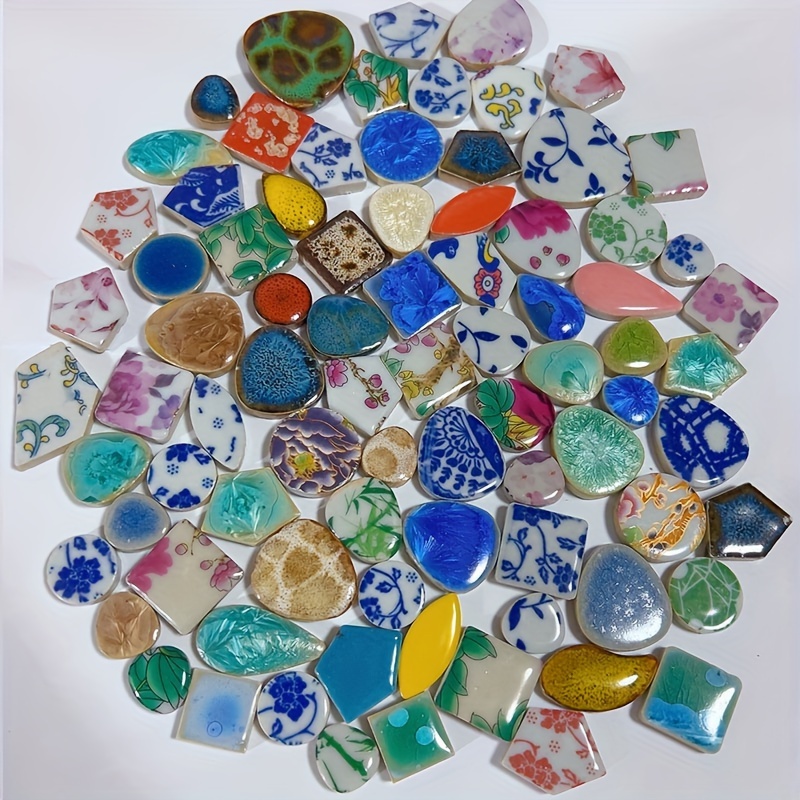 Mixed Variety Ceramic Mosaic Tiles Assorted Shapes Patterns - Temu