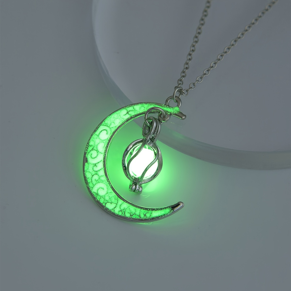 Star Moon Pendant Necklace Luminous Pendant Zinc Alloy - Temu United ...