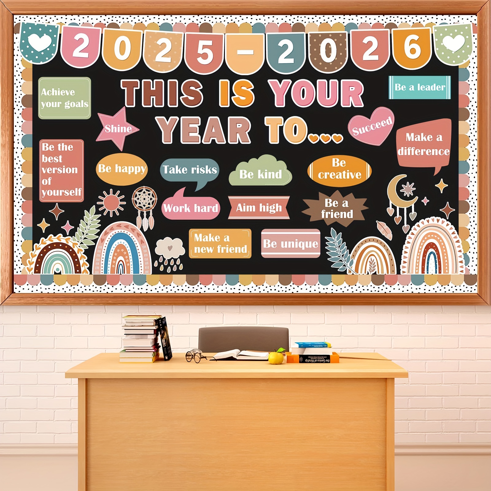 Black Board 79 Feet Eucalyptus Bulletin Board Border Boho Plant Die Cut ...
