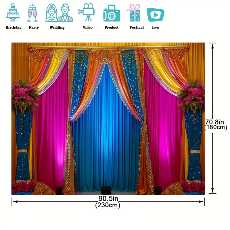 Polyester Indian Traditional Photography Backdrop India - Temu United ...