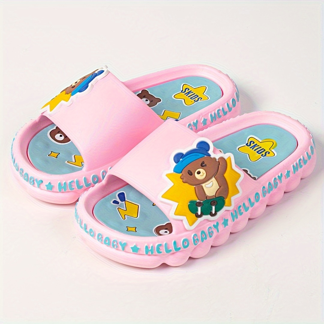 Casual Cute Cartoon Open Toe Slippers Girls Non Slip - Temu United Kingdom