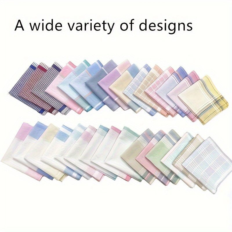 Cotton Handkerchiefs Ages Unisex Simplistic Square Hankies - Temu