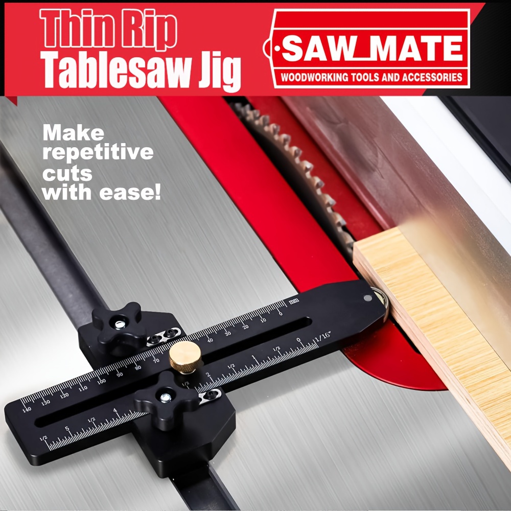 Aluminum Thin Rip Jig Table Saw Guide - Safe & Fast Cutting With Roller ...