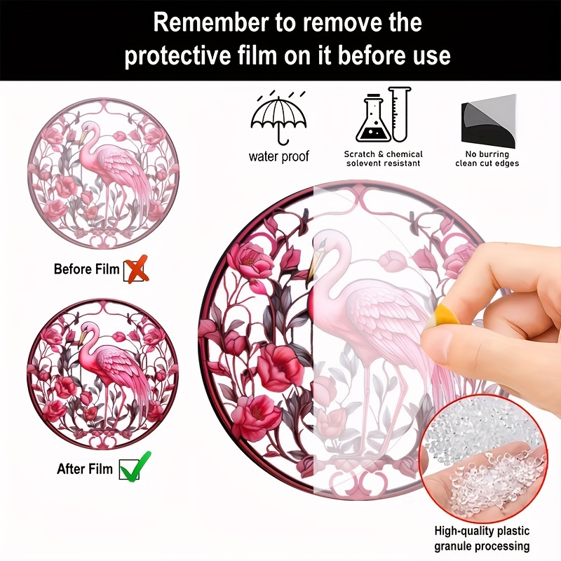 1pc, Flamingo Sun Trap, Stained Glass Exterior Logo, Round Wreath Logo ...