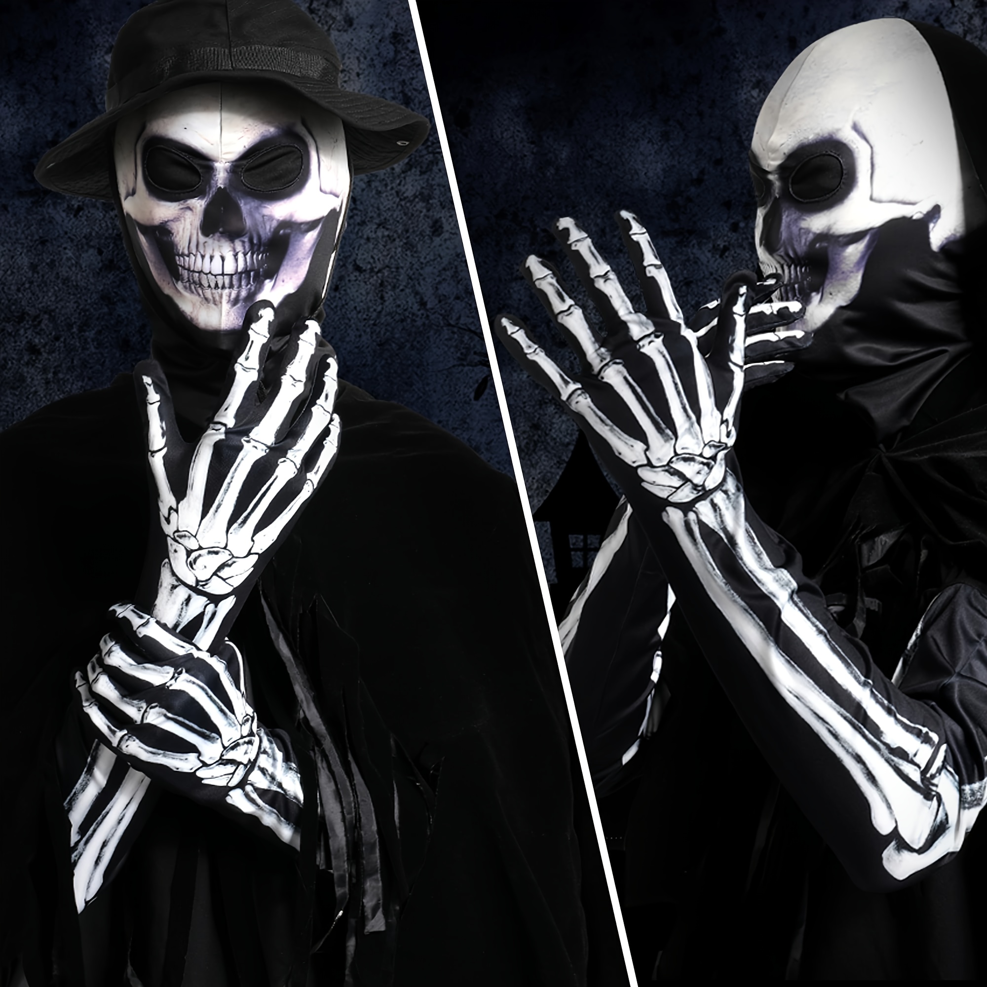 skeleton gloves sold on Temu United States