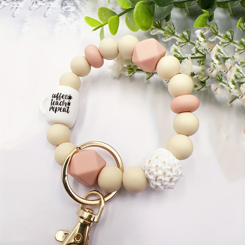 teacher appreciation day gift silicone beaded keychain - Temu